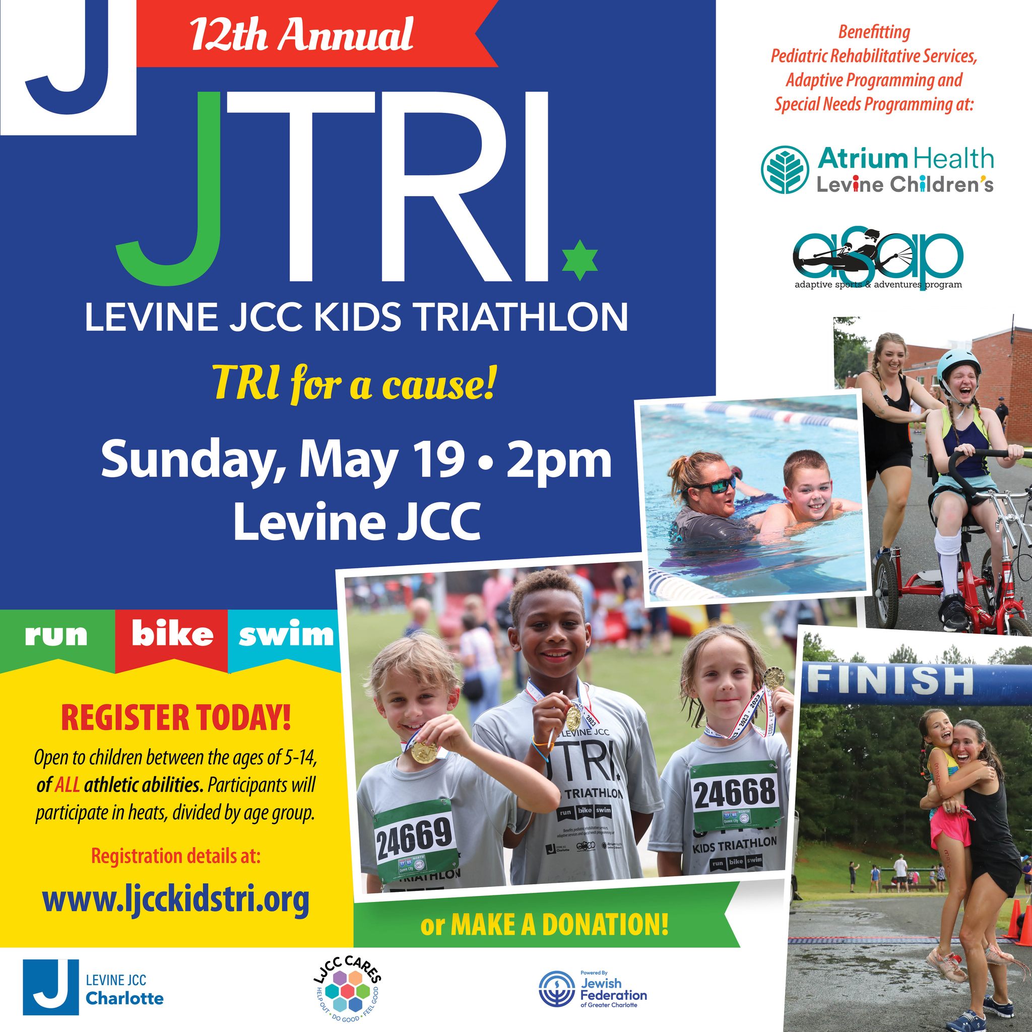 12th Annual Levine JCC Kids Triathlon - Levine Jewish Community Center ...