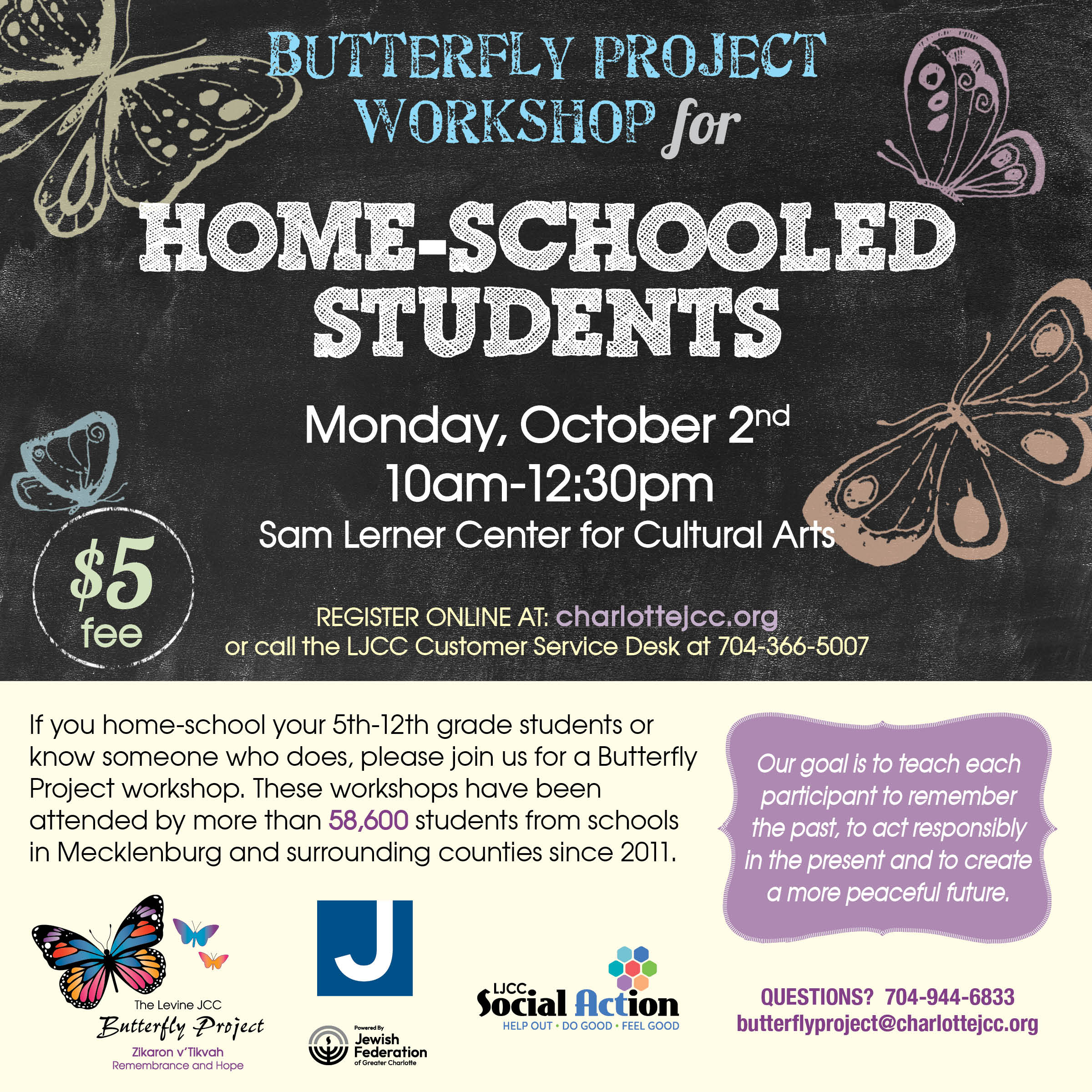 LJCC Butterfly Project – Homeschool Workshop - Levine Jewish Community ...